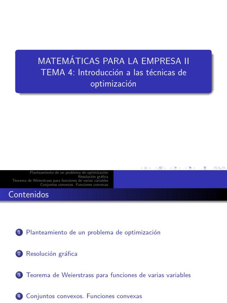 Introducción a las Técnicas de Optimización