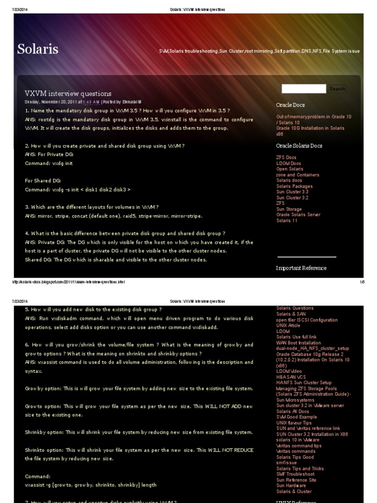 Solaris - VXVM Interview Questions | Download Free PDF | File System | Computer Cluster