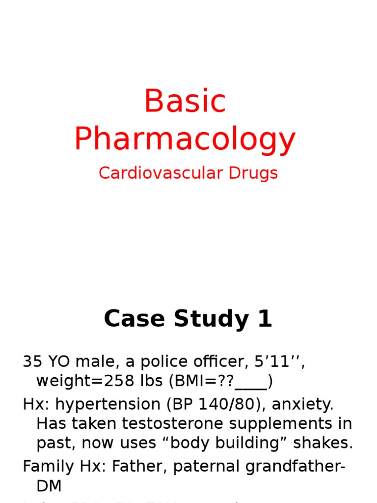 Basic Pharmacology Cardio Drugs | PDF