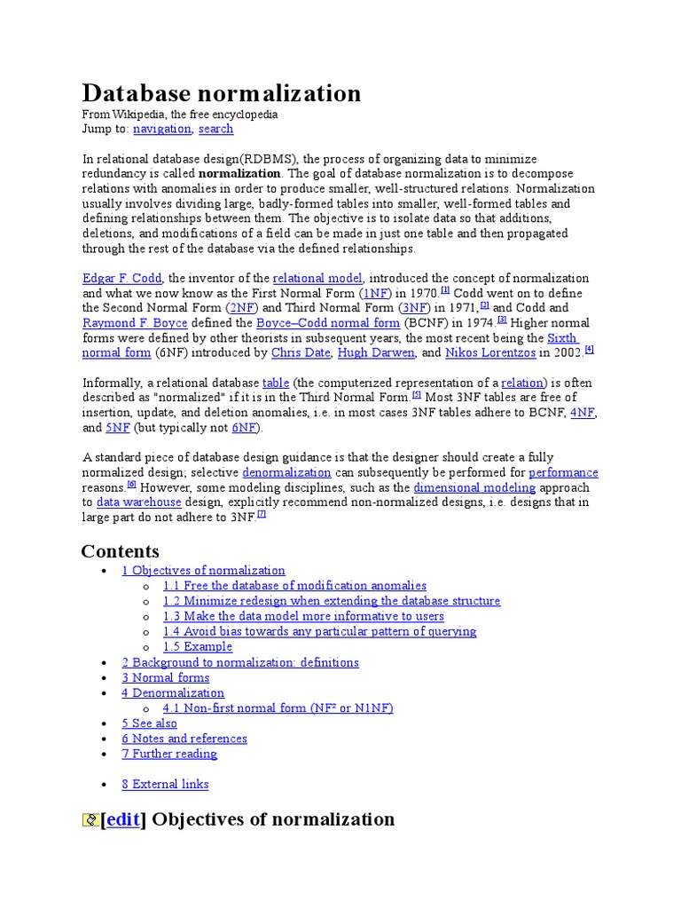 Database Normalization Pdf Databases Data Model