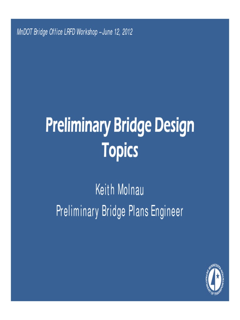 Preliminary Bridge Design Topics Overview | PDF | Transportation ...