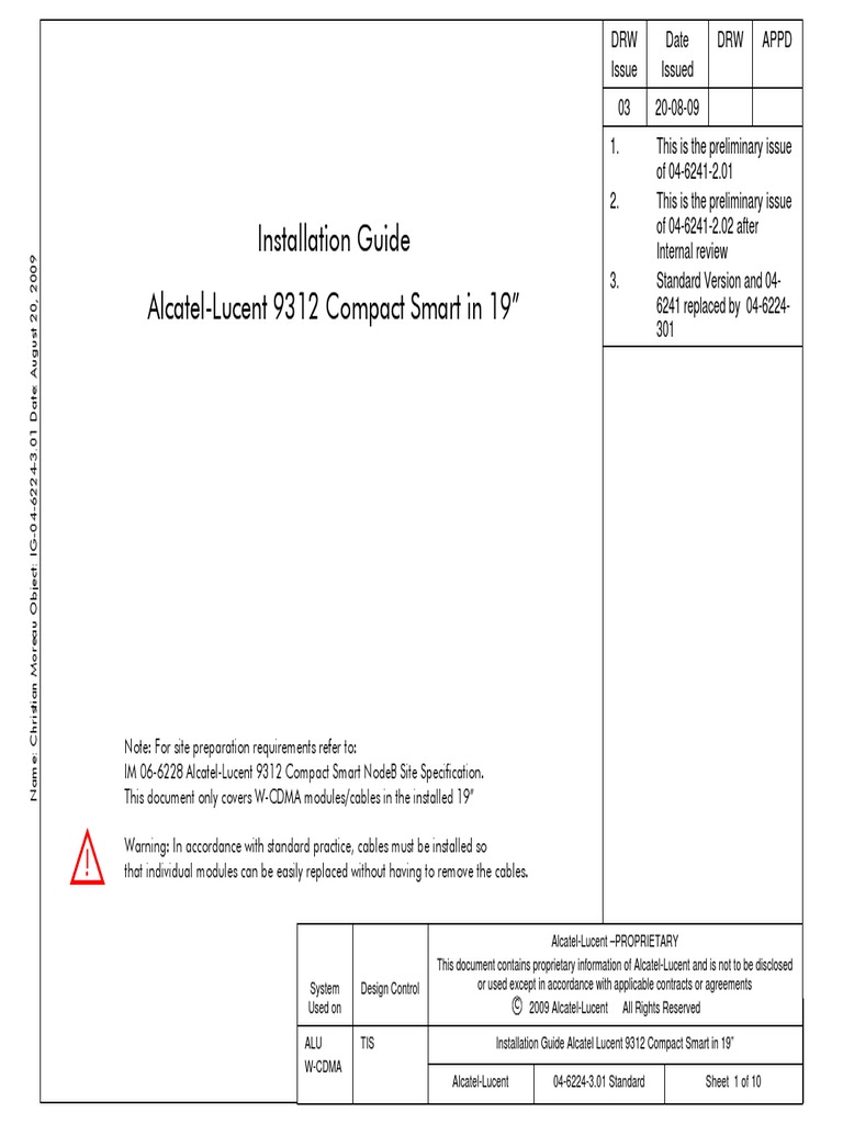 04-6224-301 Alcatel - Lucent 9312 Compact Smart Installation Guide | PDF | White | Color