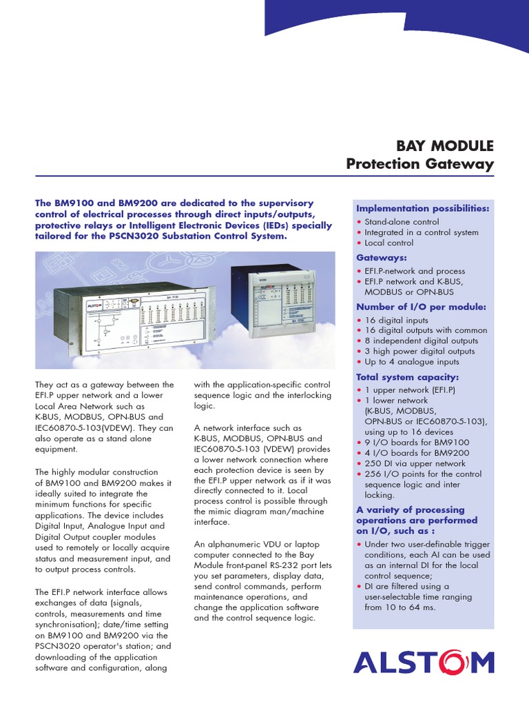 Bay Module Protection Gateway | PDF | Input/Output | Computer Network