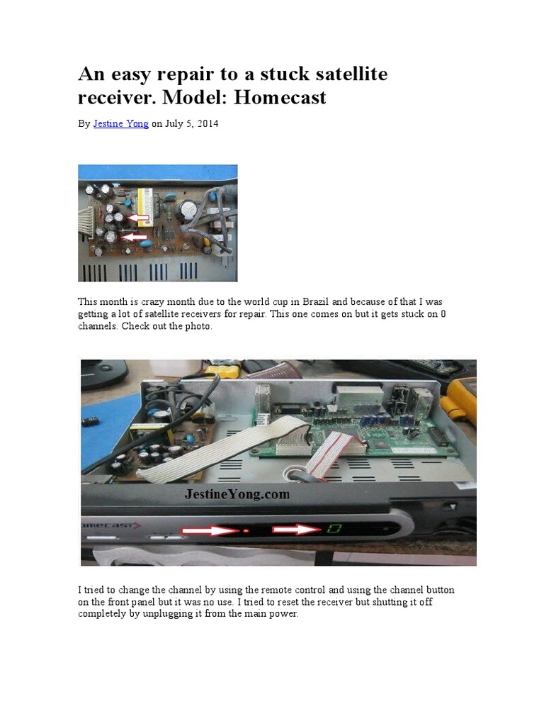 An Easy Repair To A Stuck Satellite Receiver | PDF | Electrical ...