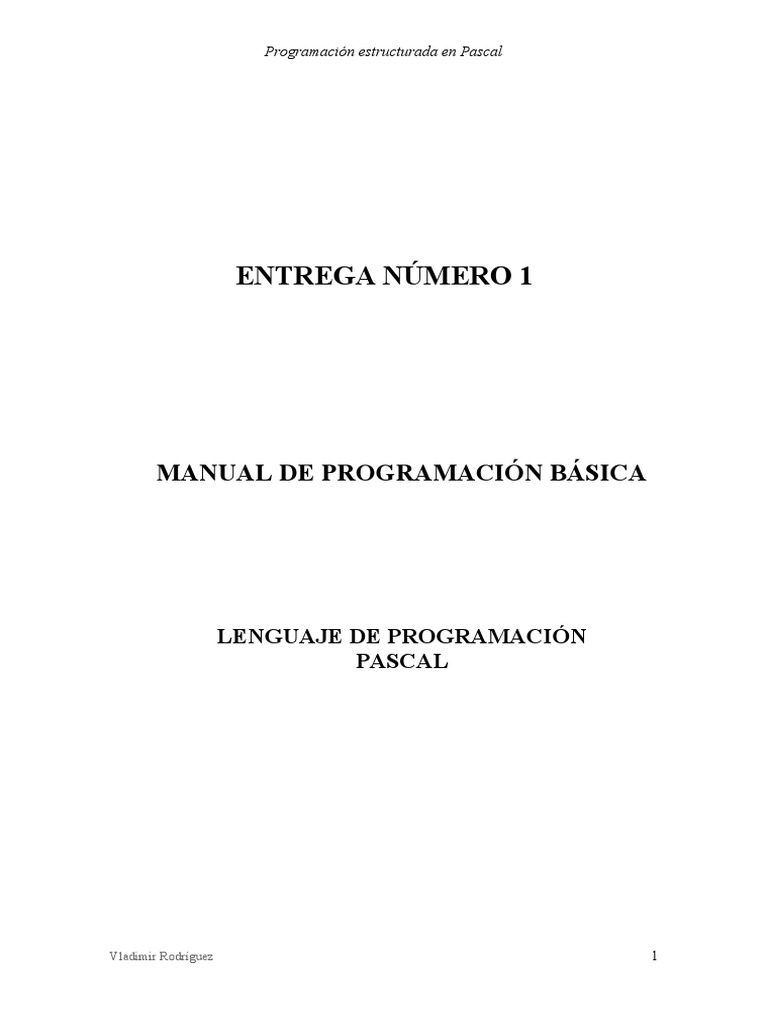 Manual de Pascal | PDF | Lenguaje de programación | Programación de ...