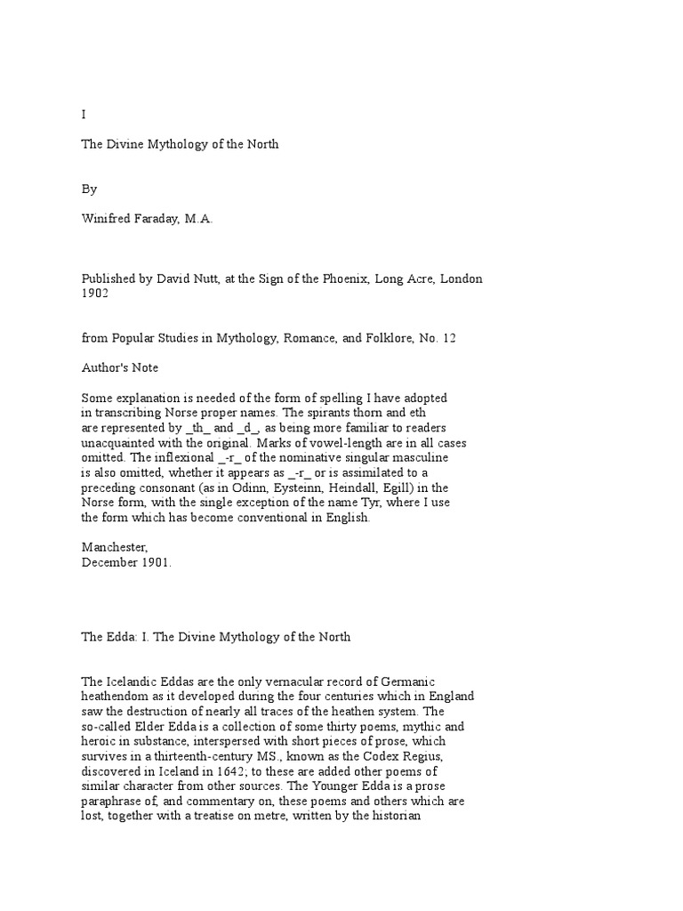 The Edda (First Part) | PDF | Norse Mythology | Germanic Gods