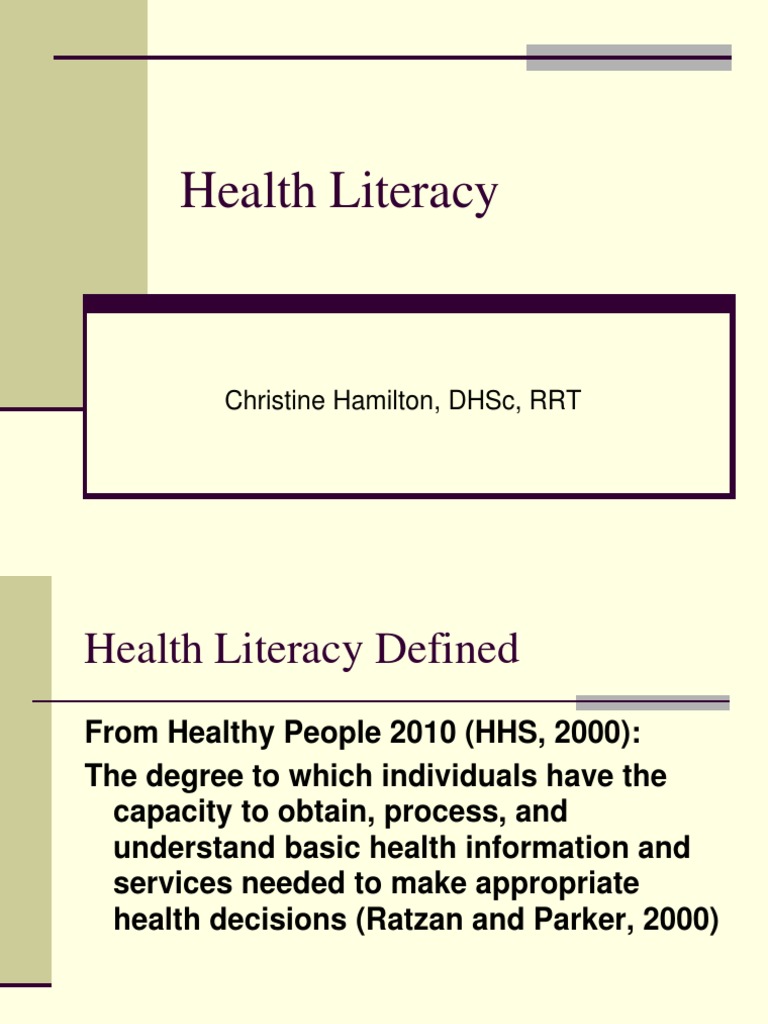 Understanding Health Literacy Essentials | PDF