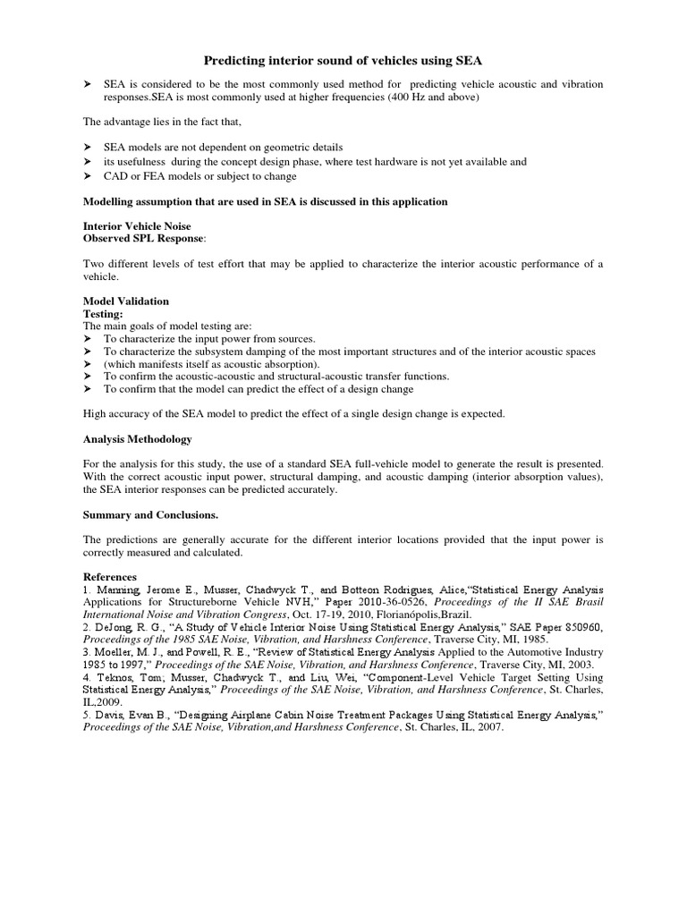 Statistical Energy Analysis Pdf Applied And Interdisciplinary Physics Engineering