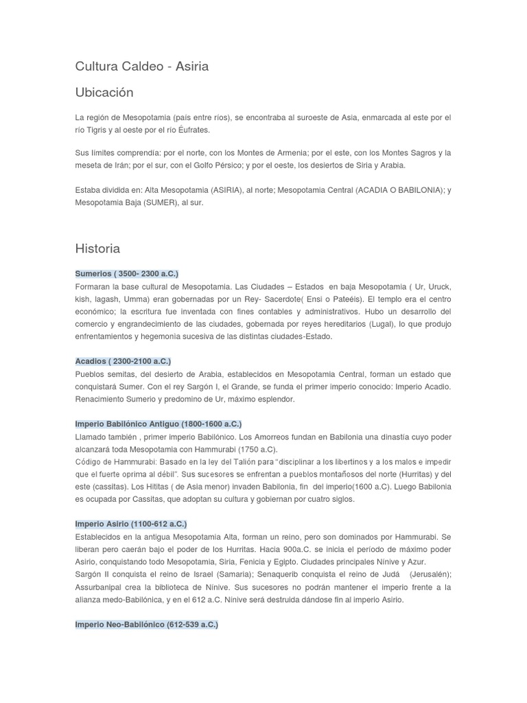 Cultura Caldeo | PDF | Mesopotamia | Babilonia