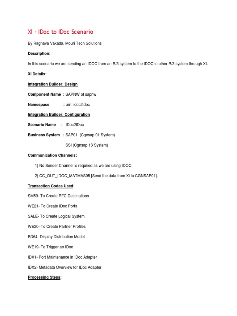 Idoc To Idoc | PDF | Information Technology Management | Software