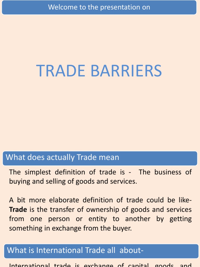 Trade Barriers - Economics | Download Free PDF | Non Tariff Barriers To ...