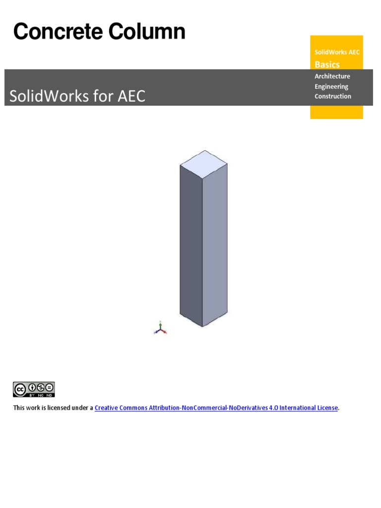 Concrete Column: Solidworks For Aec | PDF | Plane (Geometry) | Column