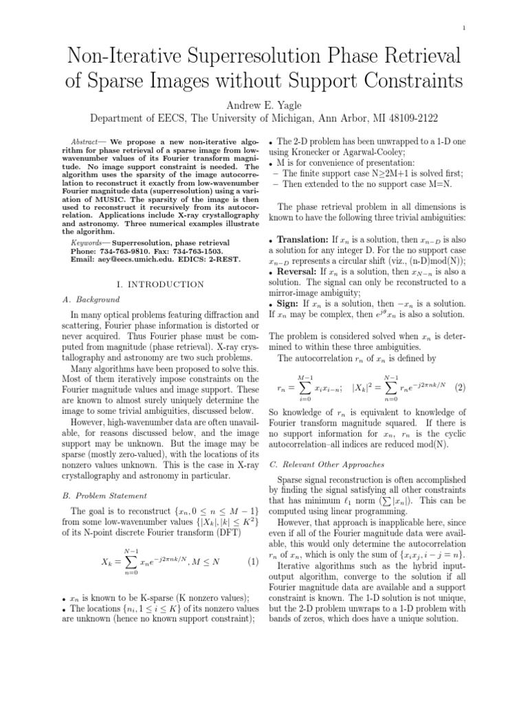 Matlab Phase Retrieval | PDF | X Ray Crystallography | Discrete Fourier ...