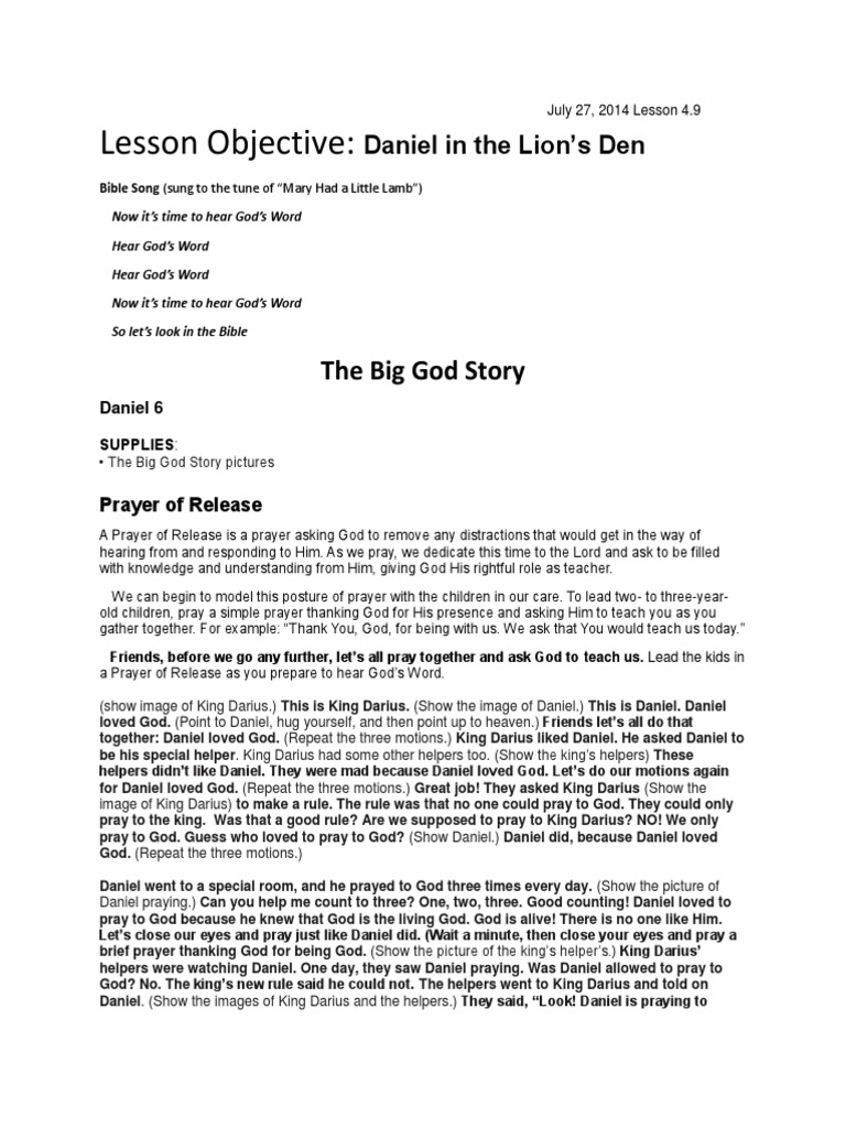 TB - 4-9 Lesson 2's and 3's | PDF | Daniel (Biblical Figure) | Prayer