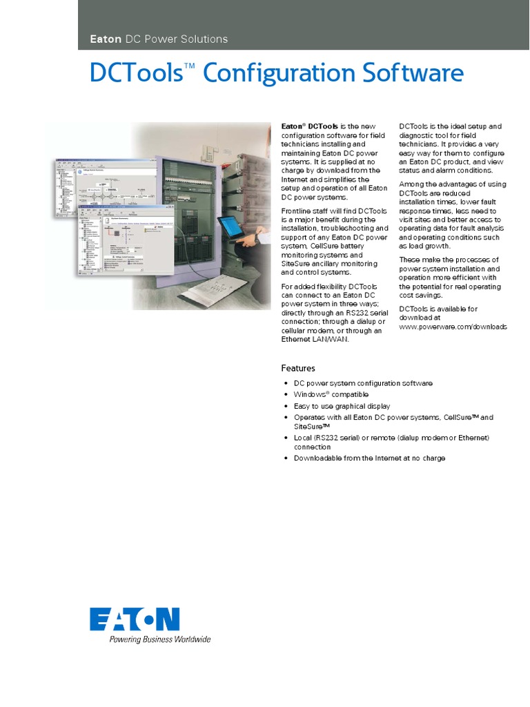 Dctools™ Configuration Software: Eaton DC Power Solutions | PDF ...
