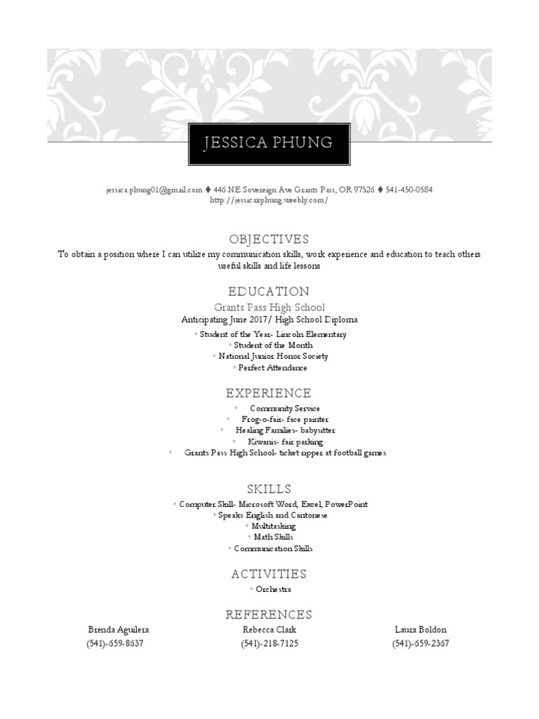 Jessica Phungs Resume | PDF