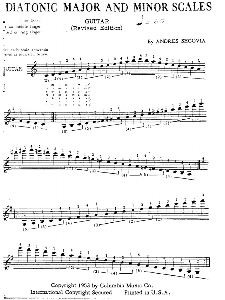 Segovia Escalas Diatonicas Mayores y Menores