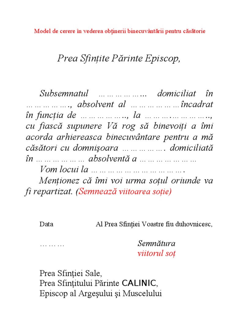 Cerere Binecuvantare | PDF