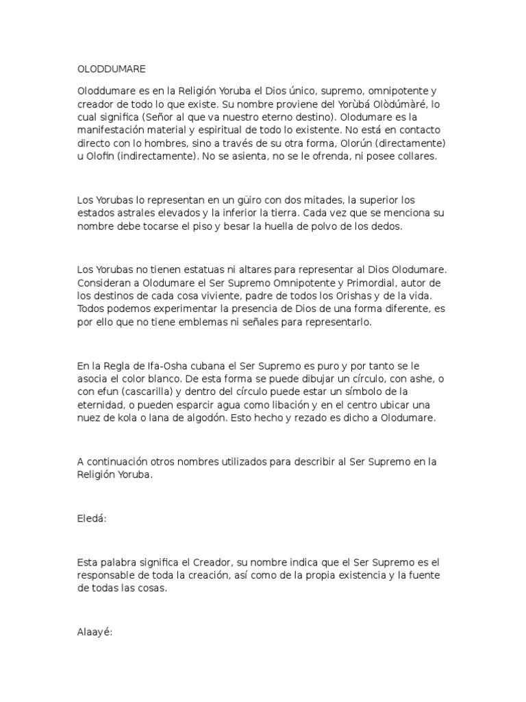 Orichas | PDF | Santeria | Religión y creencia