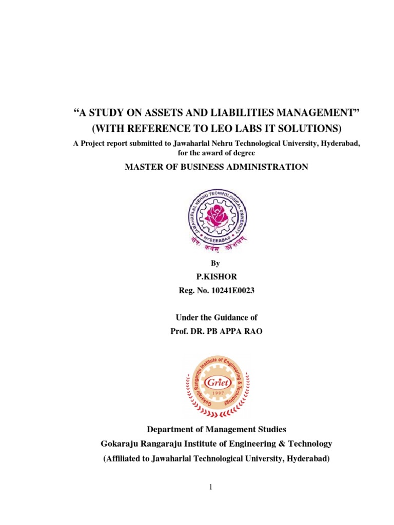 Mba Project Alm1 | PDF | Asset Liability Management | Business Process ...