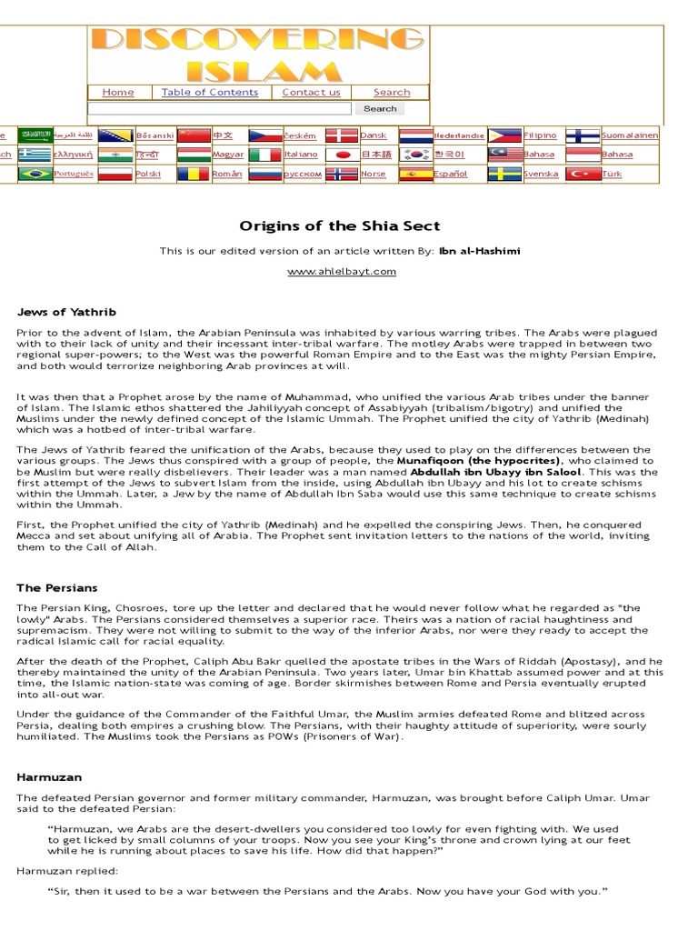 Origin of Shiism | PDF | Shia Islam | Monotheism