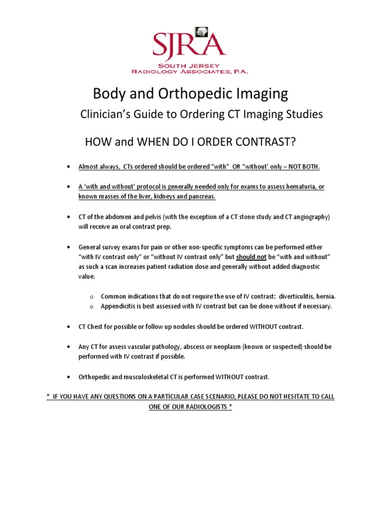 Radiology Contrast | PDF | Radiology | Ct Scan