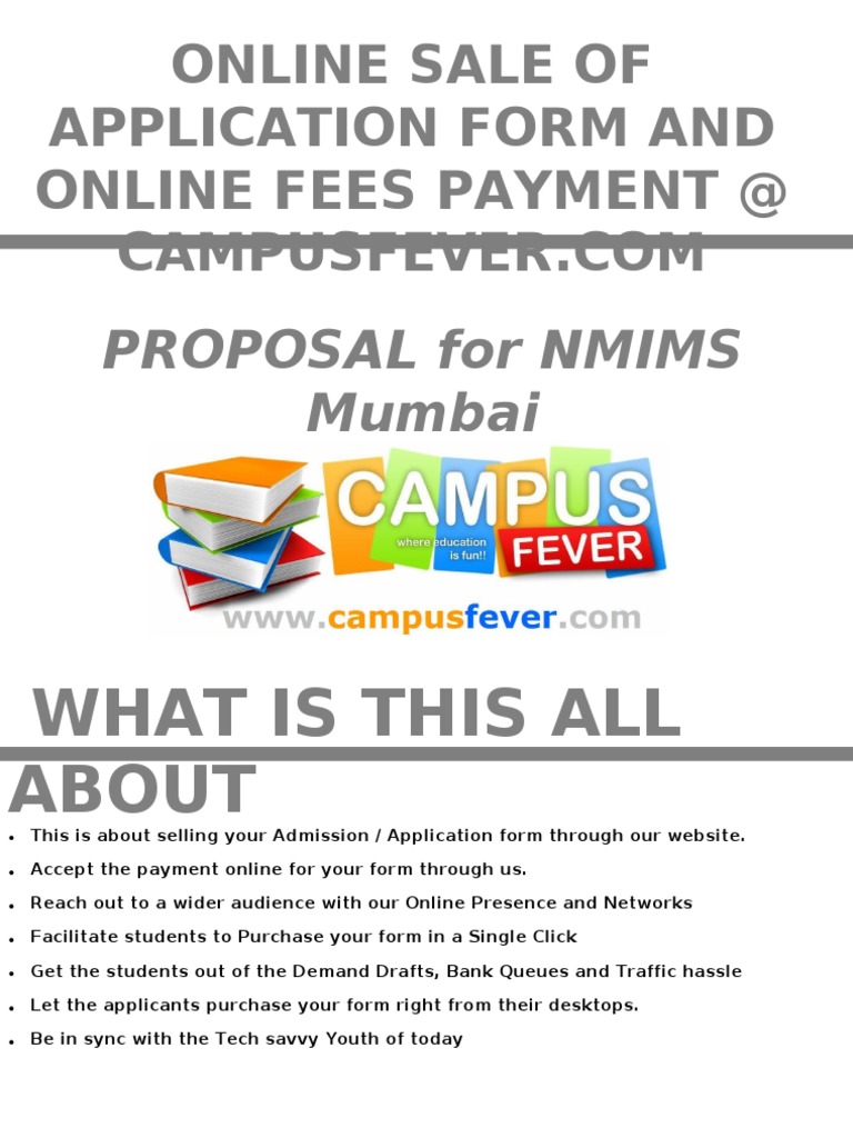 Online Form Selling Propoal For NMIMS | PDF | Credit Card | Online And Offline