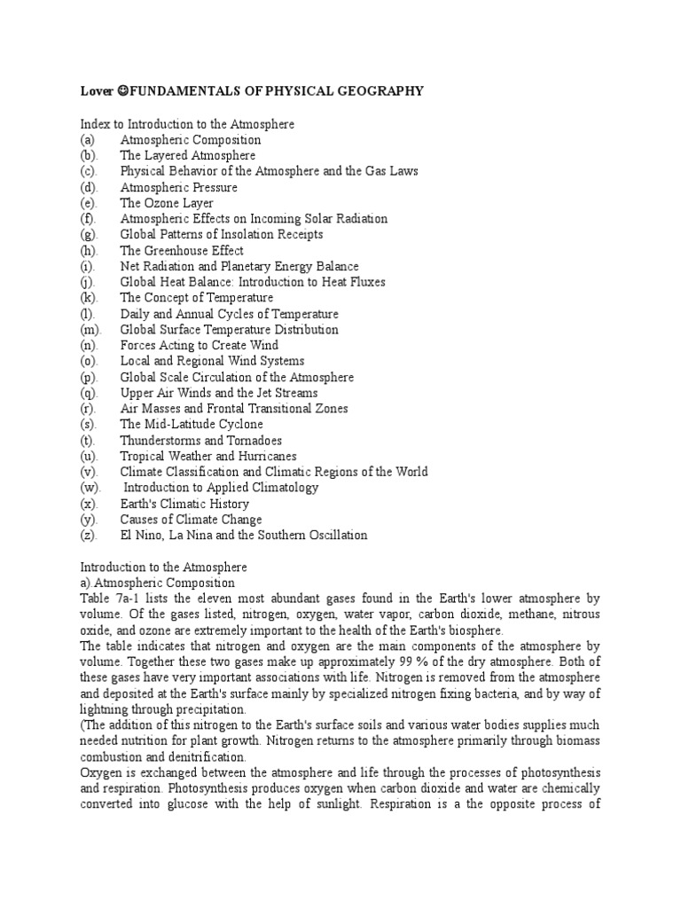 Fundamentals of Physical Geography | PDF | Stratosphere | Greenhouse Effect
