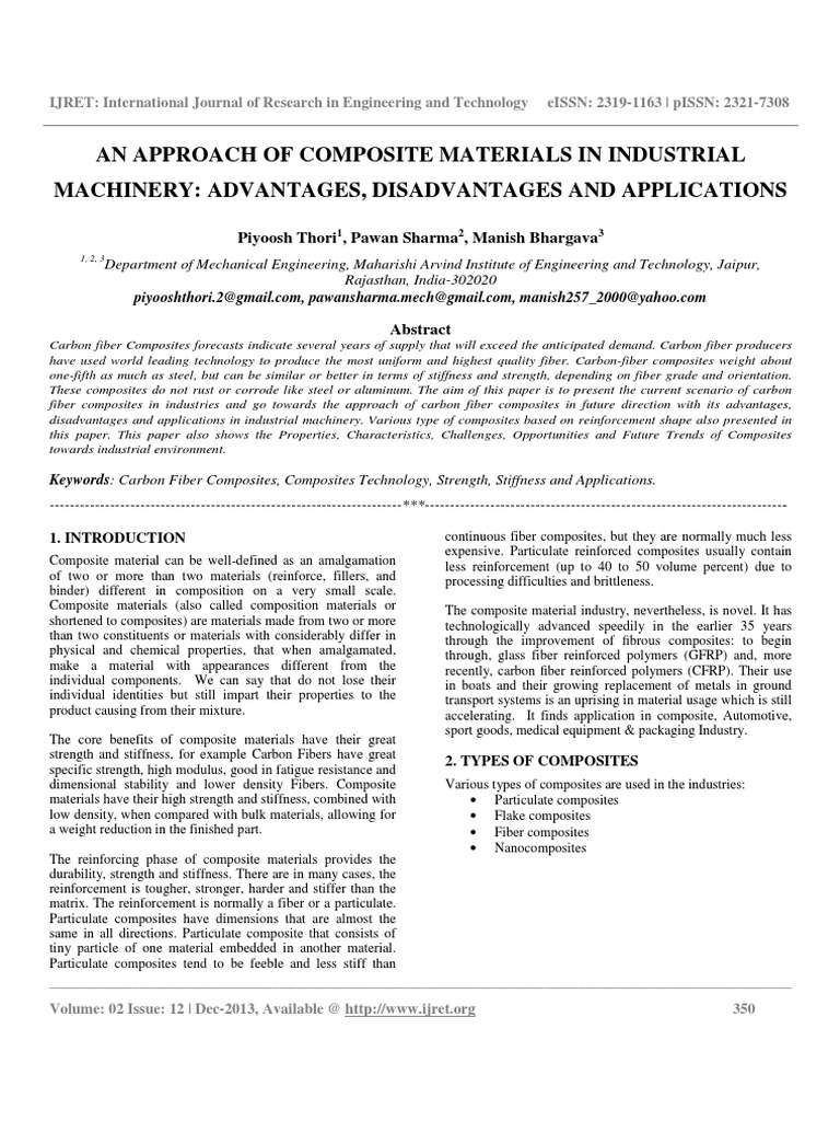 An Approach of Composite Materials in Industrial | PDF | Composite ...