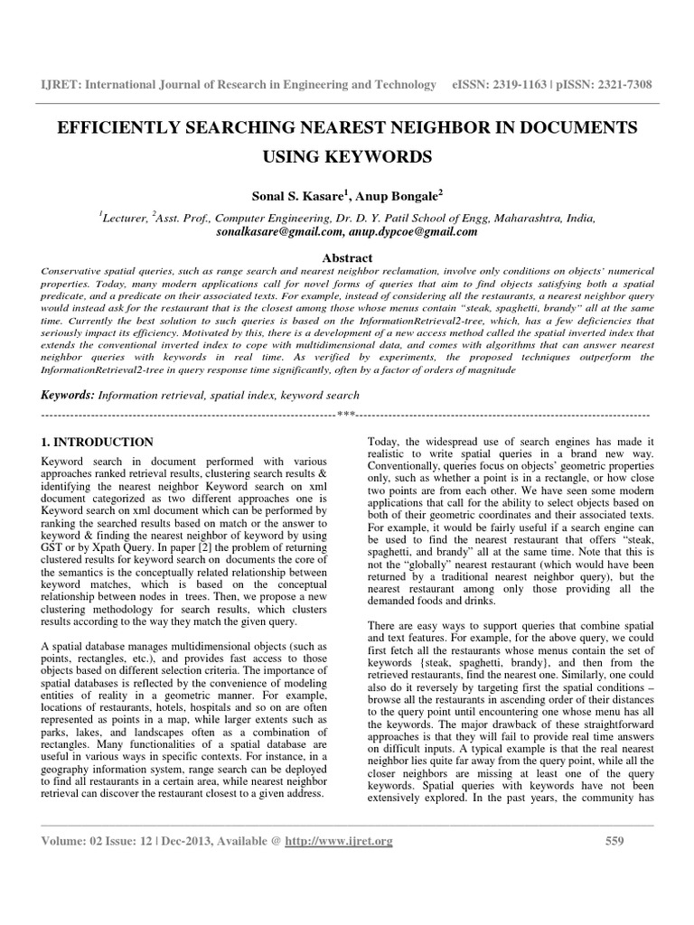 Efficiently Searching Nearest Neighbor in Documents | PDF | Search ...