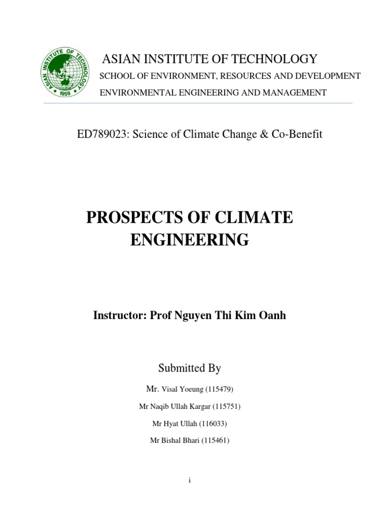 Prospect of Climate Engineering | PDF | Climate Engineering | Carbon ...