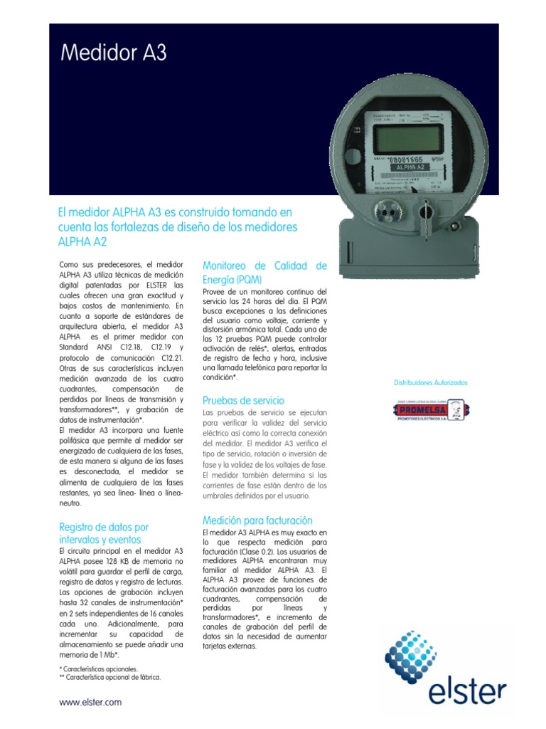 Elster Alpha A3 | PDF | Medición | Transformador