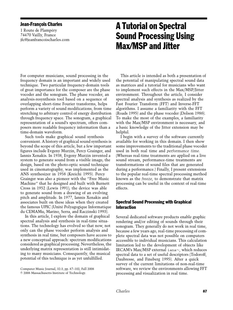 A Tutorial On MaxMSP | PDF