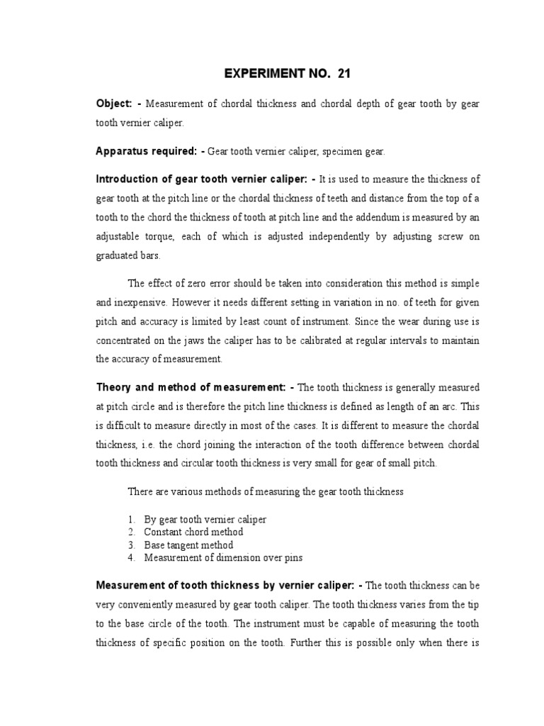 Experiment No. 21 | PDF | Gear | Scientific Observation