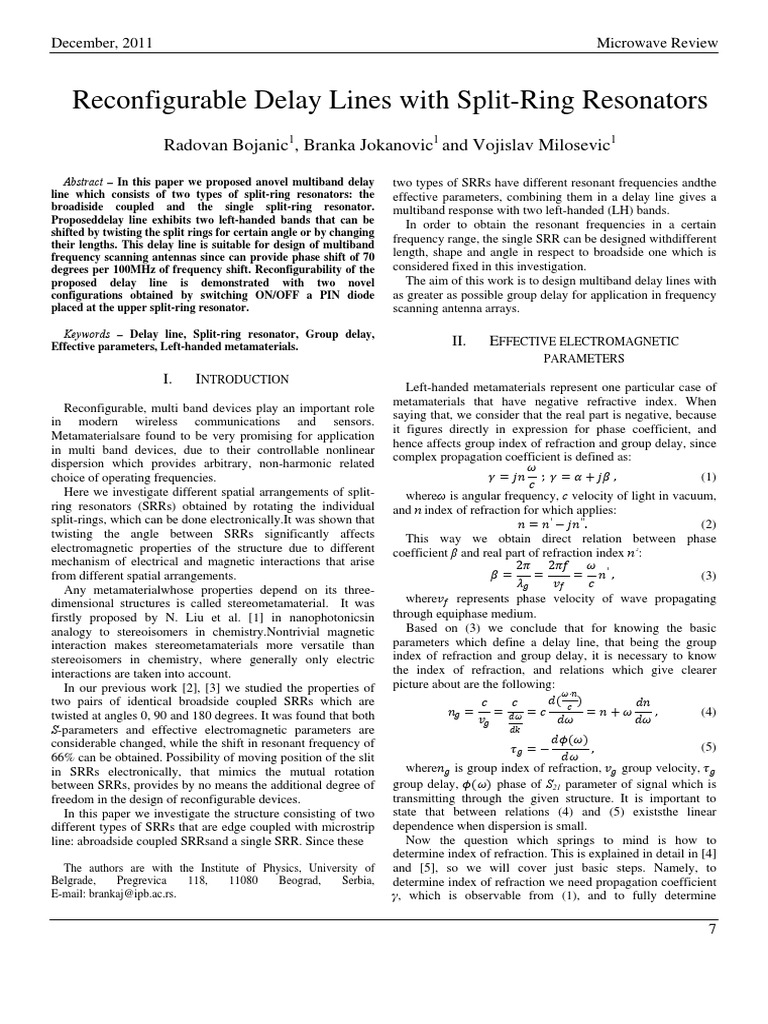 Split Ring Resonator | PDF | Metamaterial | Physics