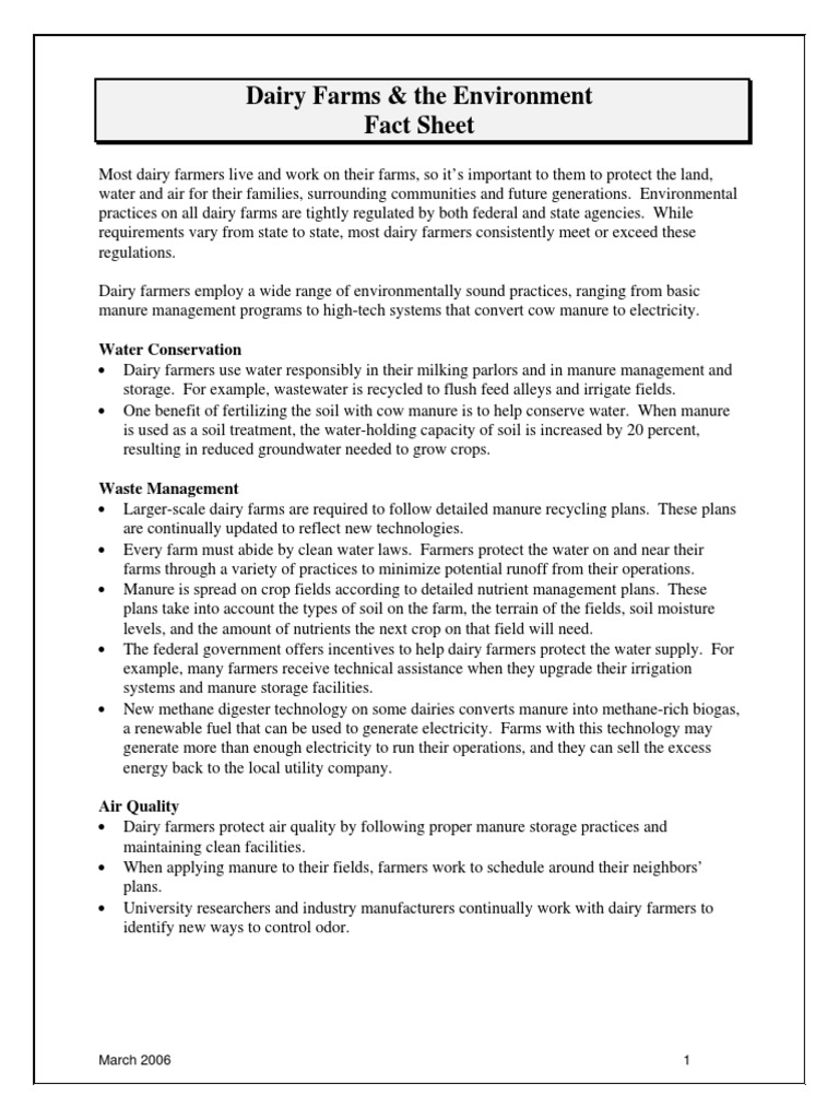 Dairy Farms & The Environment - IMP | Download Free PDF | Dairy Farming ...
