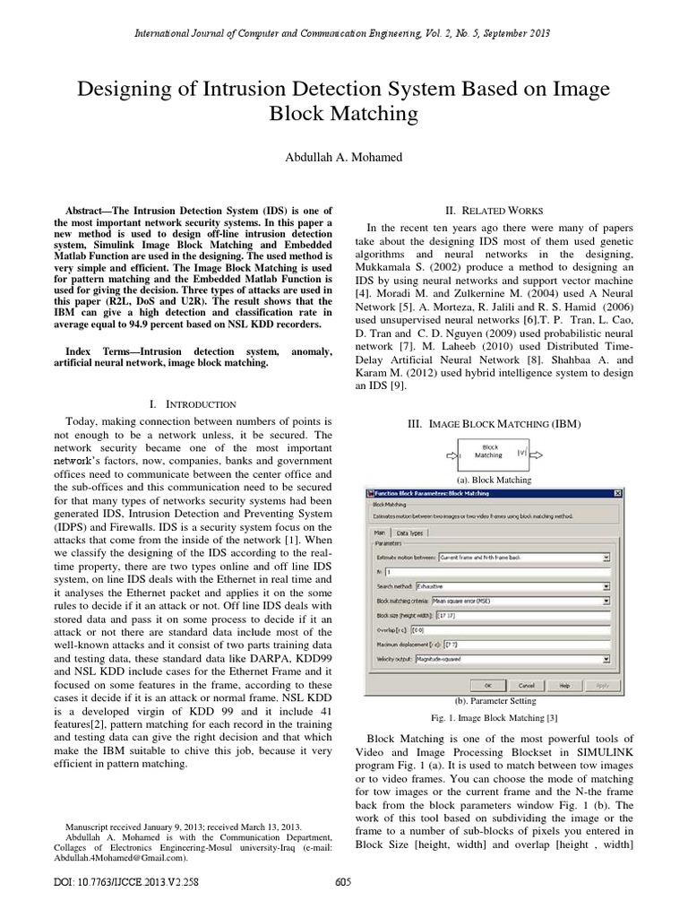 Designing of Intrusion Detection System Based On Image Block Matching | PDF | Information ...
