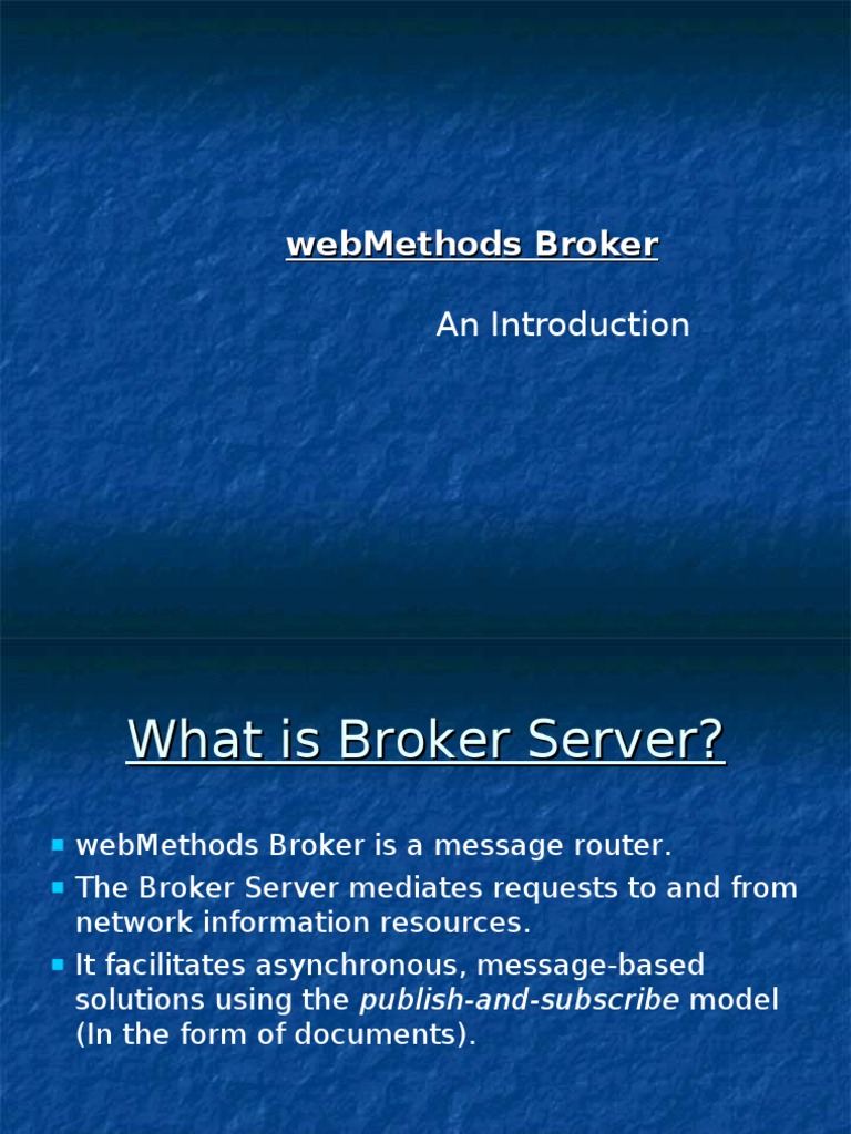 Webmethods Broker Pdf Finance And Money Management Computers