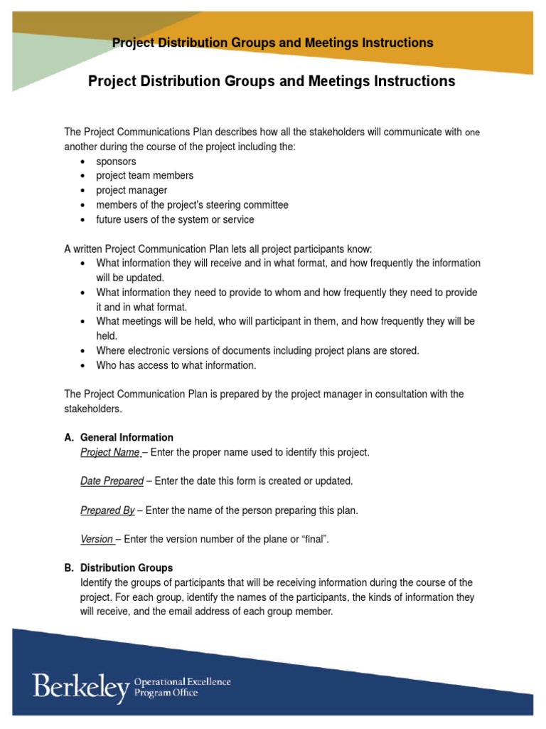 Project Distribution Groups and Meetings Instructions | Download Free ...