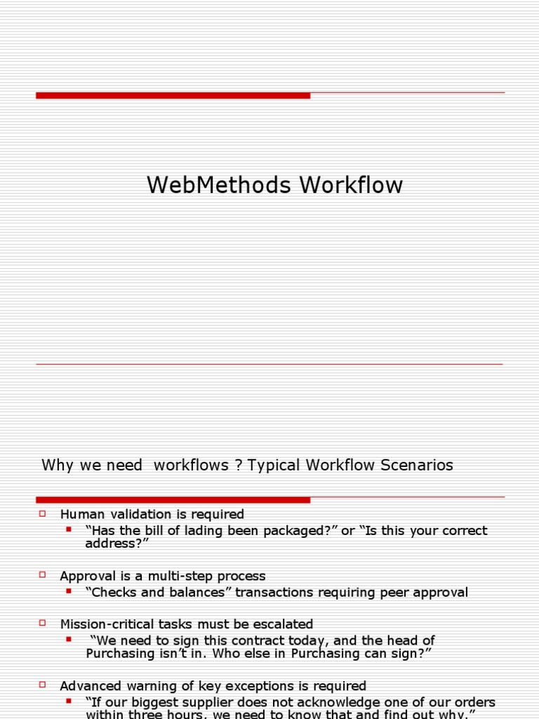 WebMethods Workflow | PDF | Workflow | Business Process