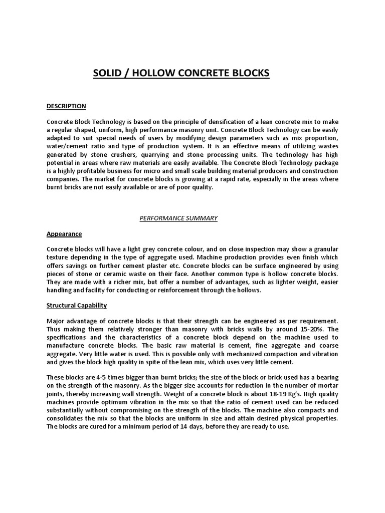Project Report On Solid Bricks | PDF | Masonry | Concrete