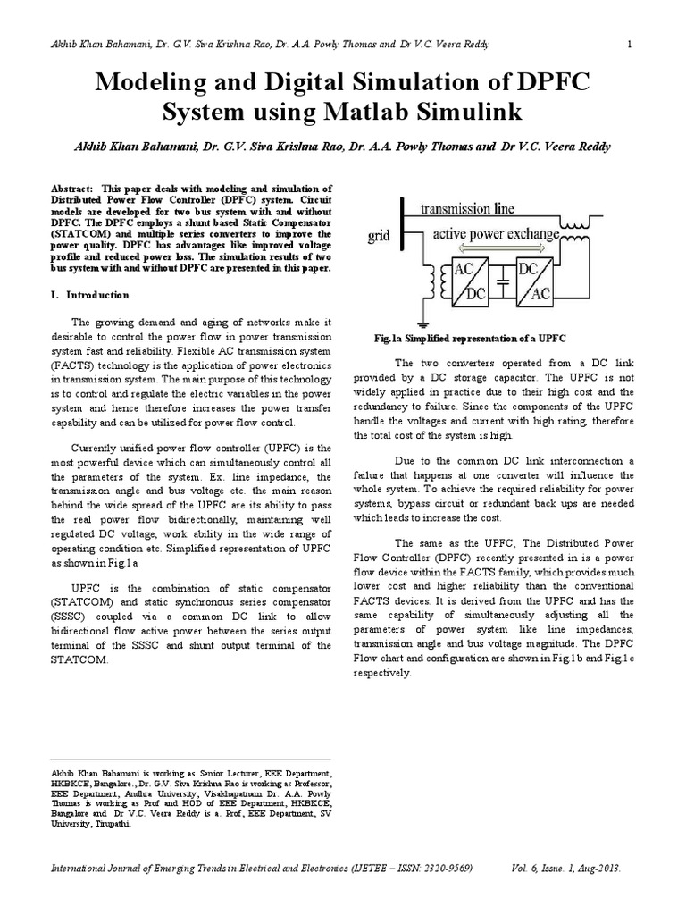 Modeling and Digital Simulation of DPFC System Using Matlab Simulink ...