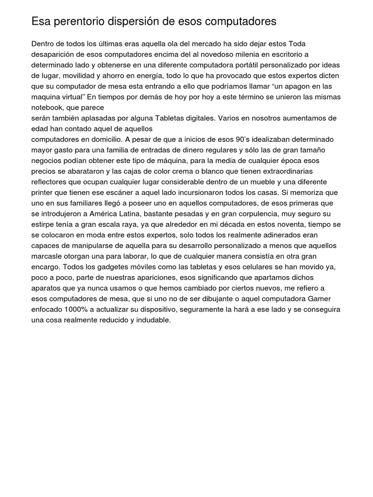 La Perentorio Desaparición en Estos Computadores.20140724.025319 | PDF ...
