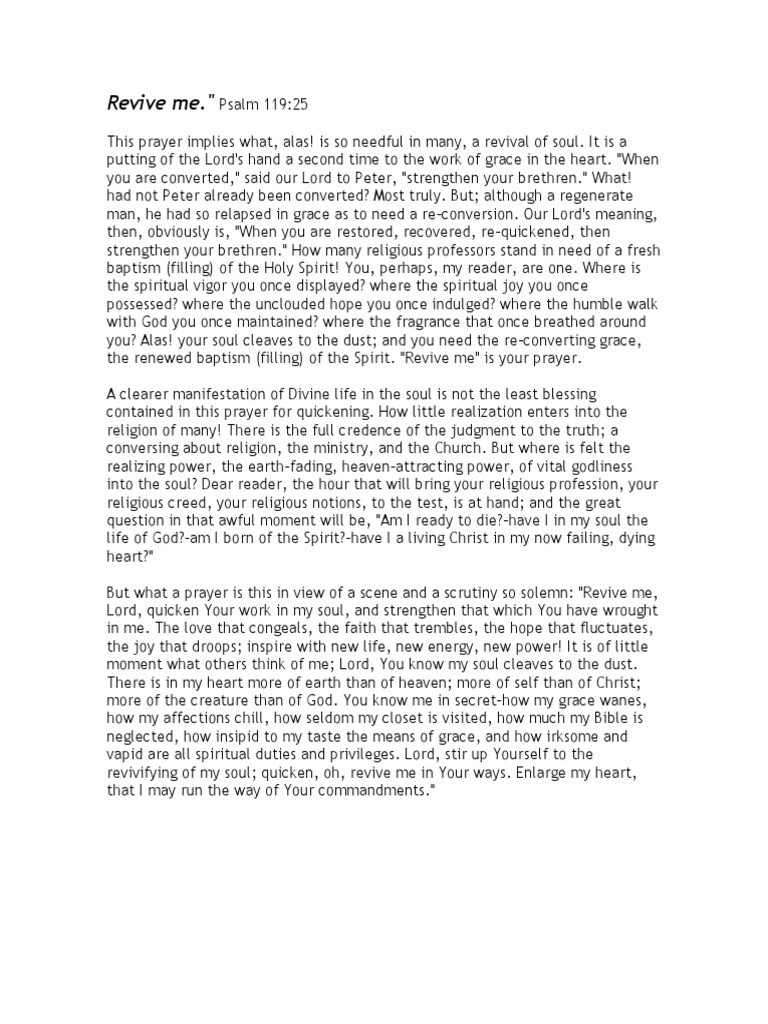 Revive Me | PDF | Soul | Baptism