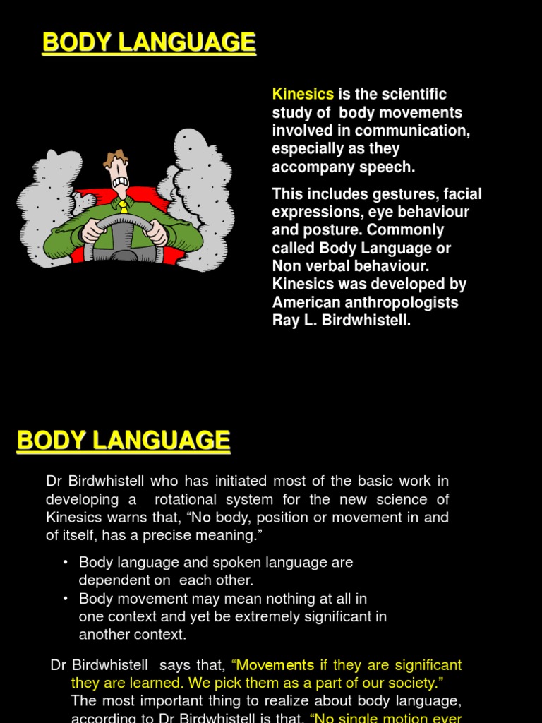 Kinesics of Body Language | PDF | Body Language | Nonverbal Communication