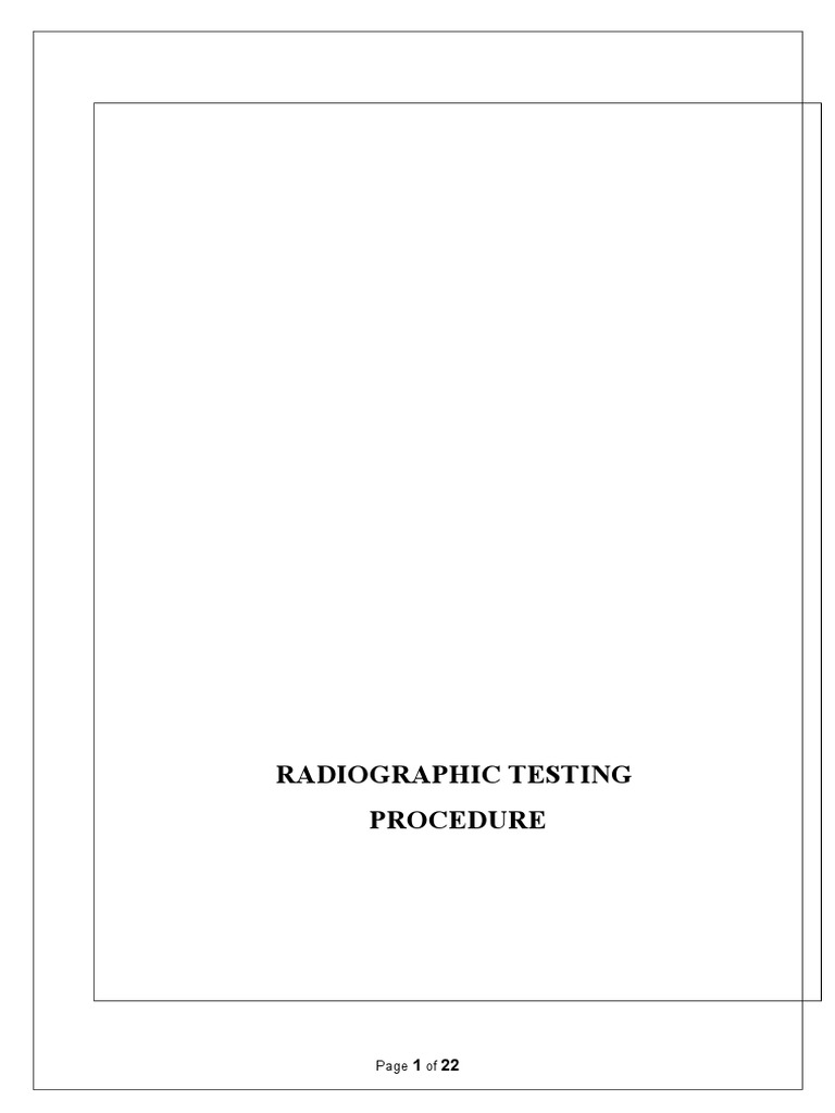 RT Procedure | PDF | Radiography | Calibration