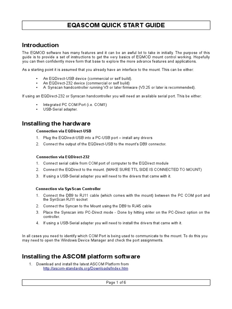 EQASCOM QuickStart | PDF | Computer Architecture | Computing