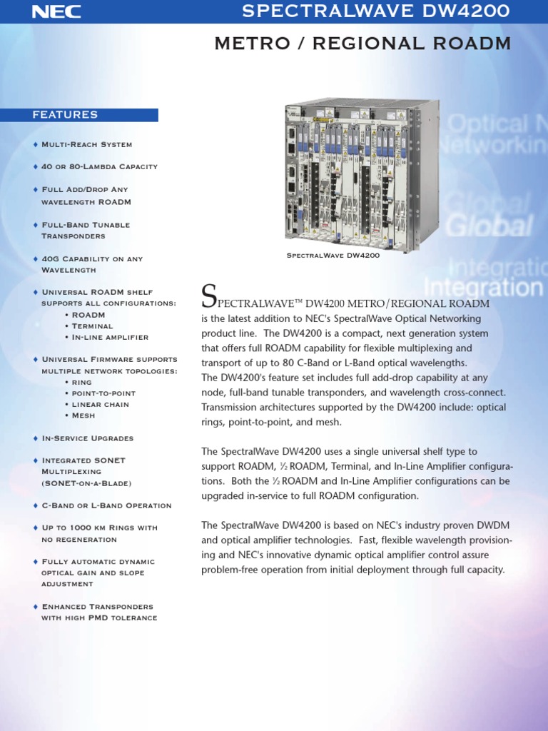 SpectralWave_DW4200(1) | Network Topology | Telecommunications ...