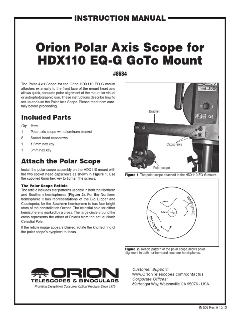 EQ8 Polar Scope Instruction Manual | Download Free PDF | Telescopic ...