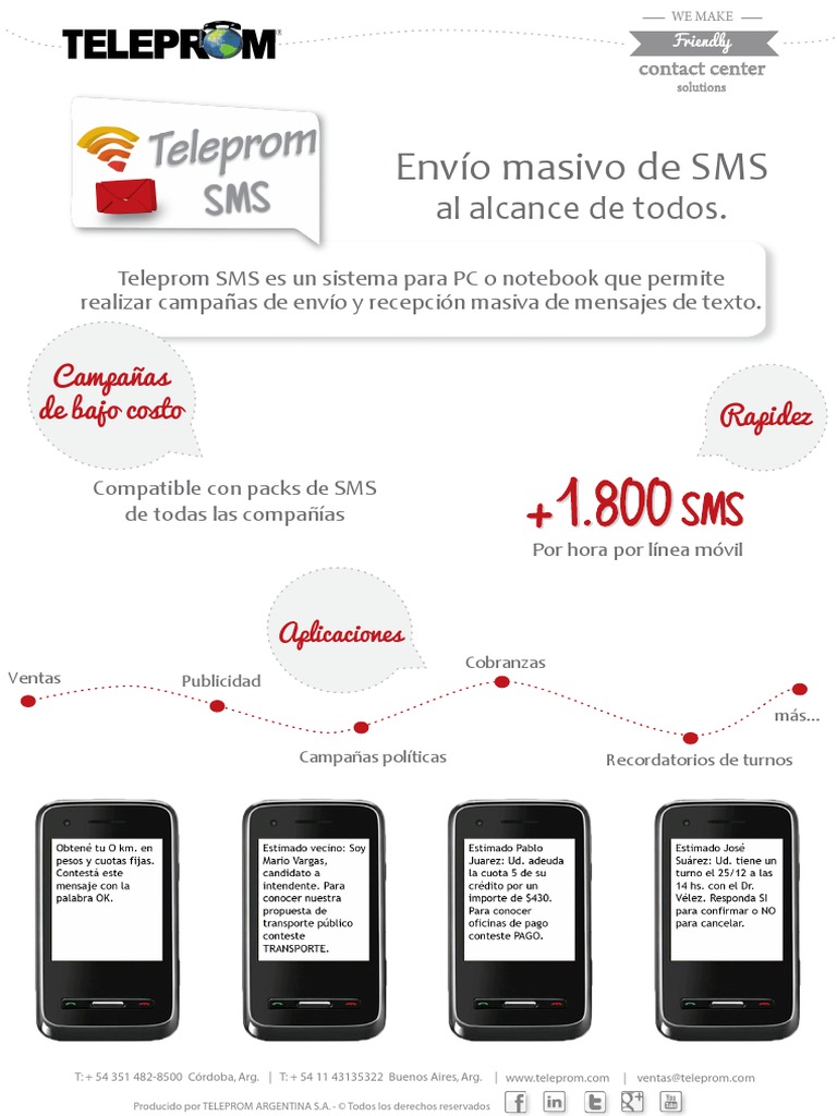 Teleprom SMS Prestaciones y Aptitudes | PDF